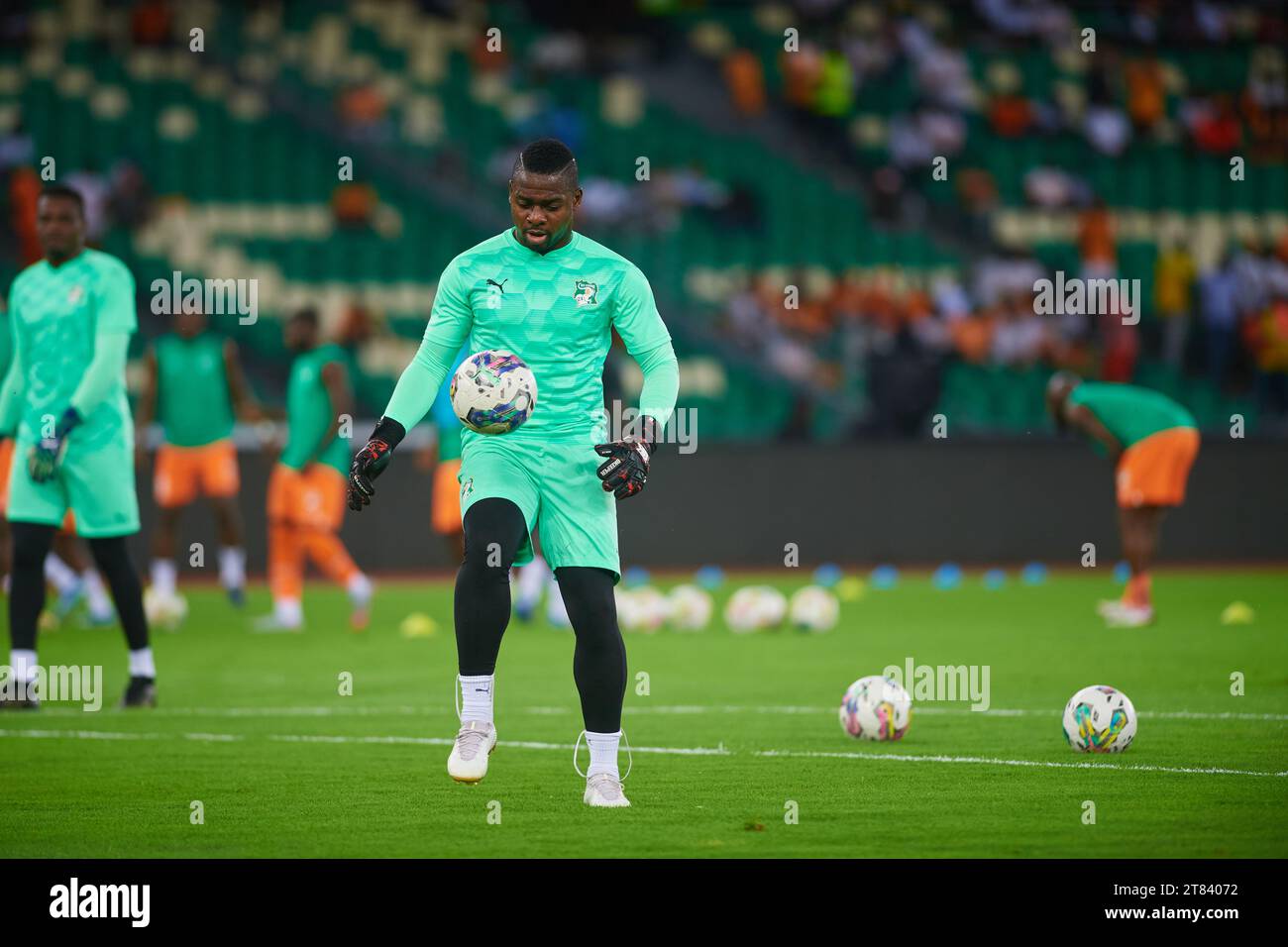 Badra Ali at pre-match training in Ivory Coast's match against ...