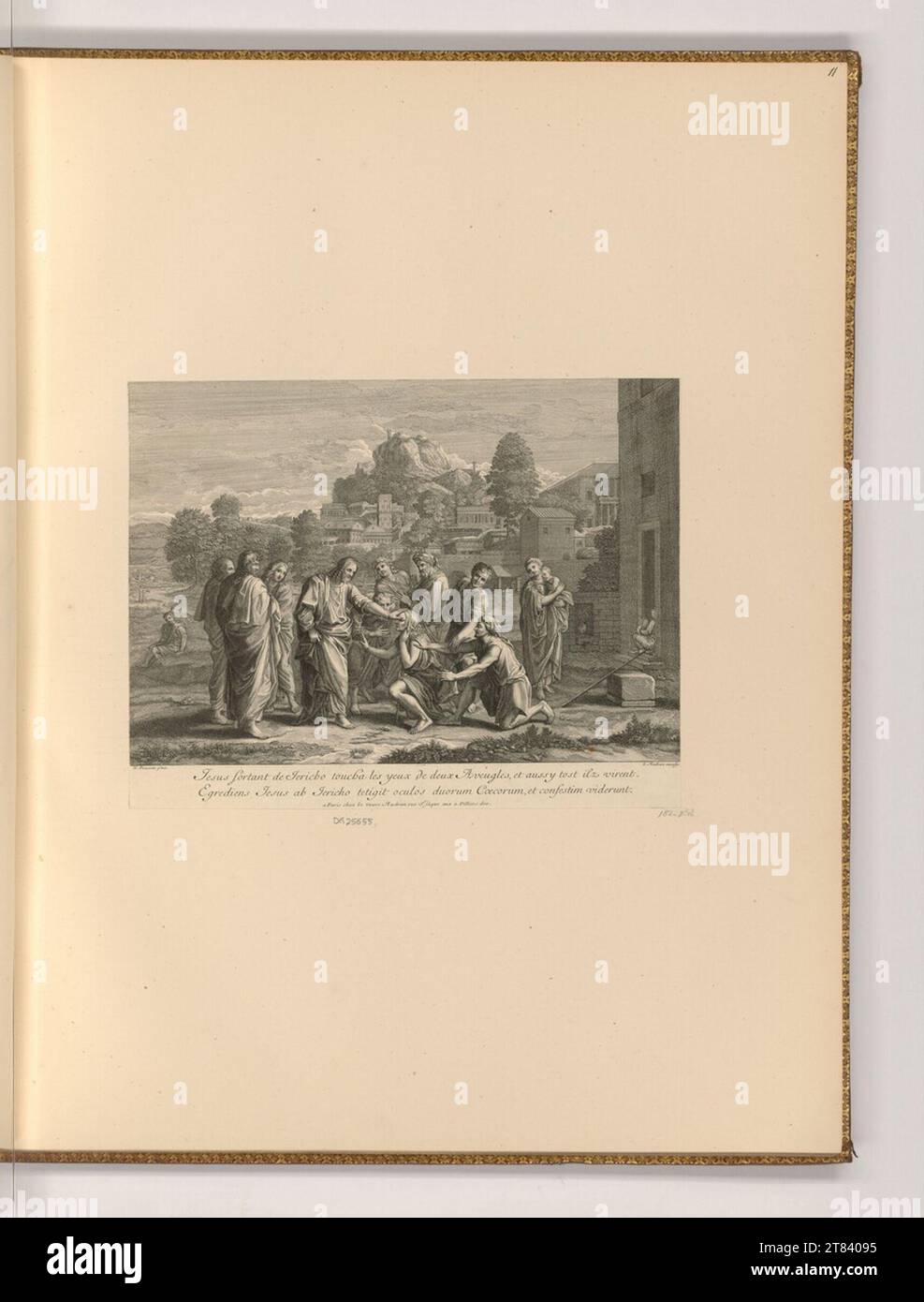 Louis Audran (Engraver) Christ heals the blinds of Jericho. etching ...