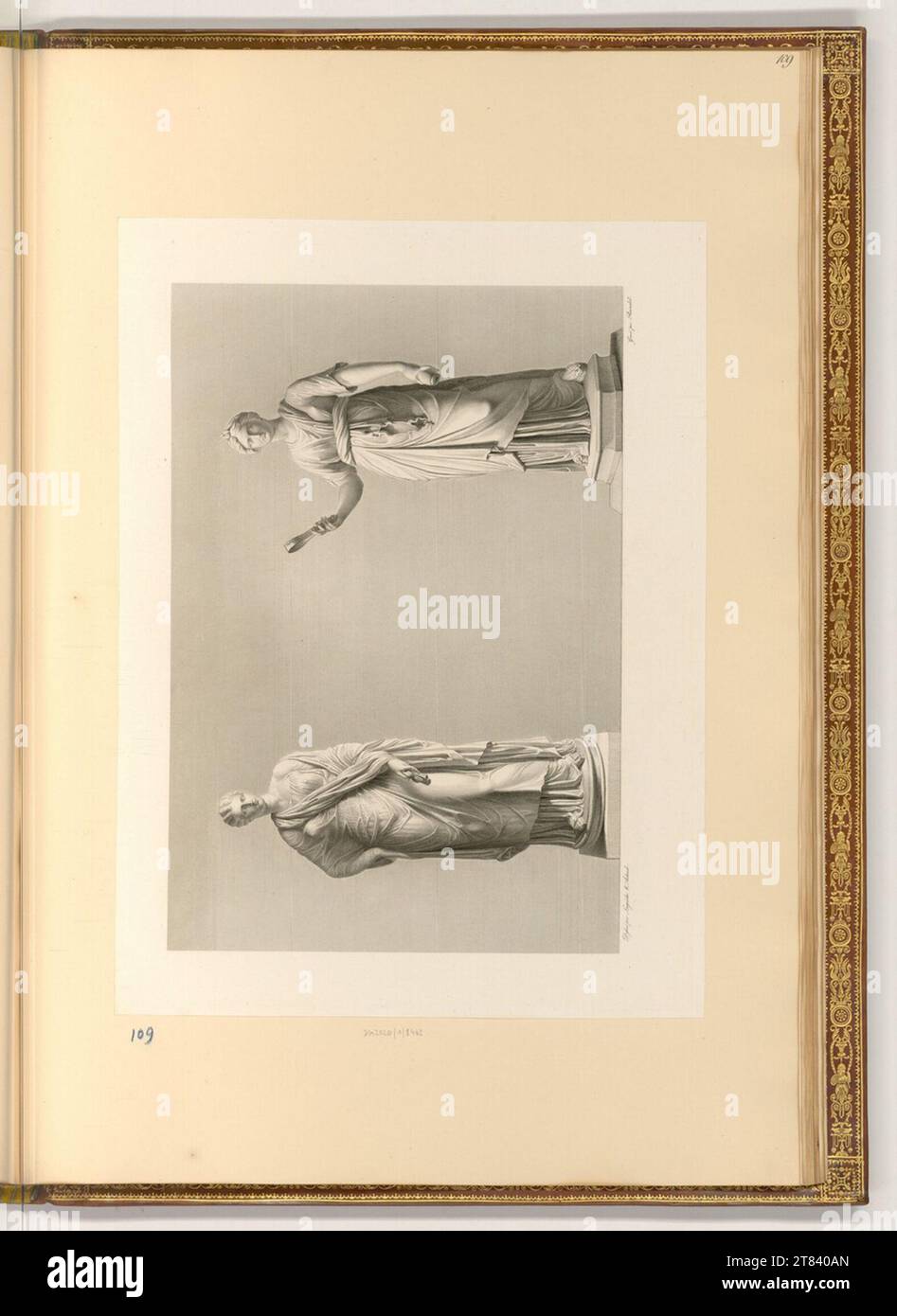 Albert Reindel (Engraver) Ancient female statue. Copper engraving, etching around 1818 Stock ...