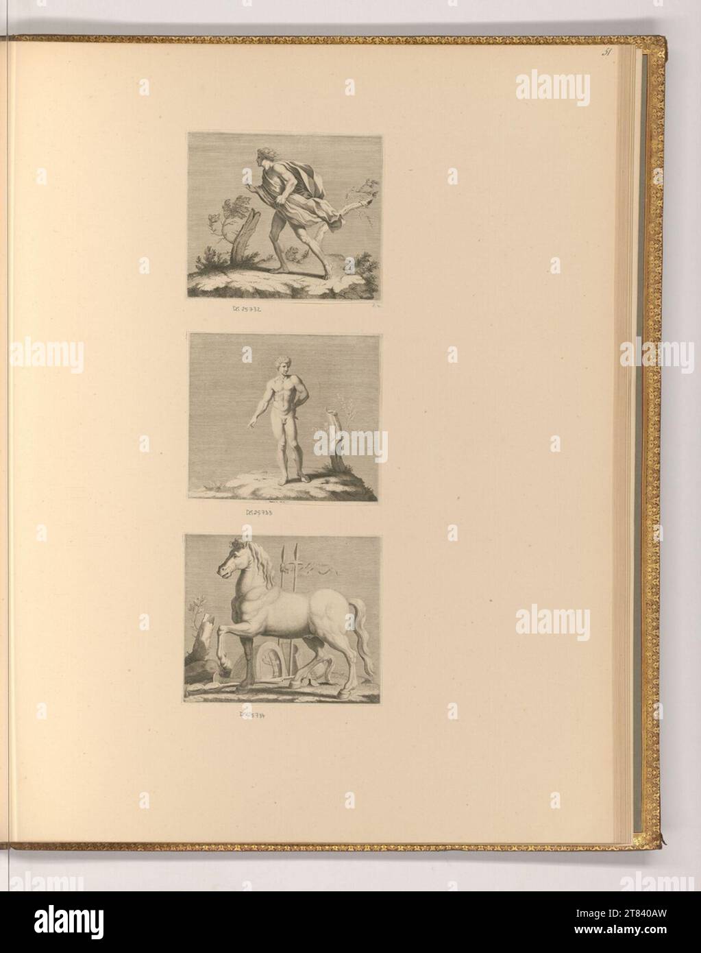 Nicolas Poussin Various figures. Copper engraving, etching spätes 17 ...