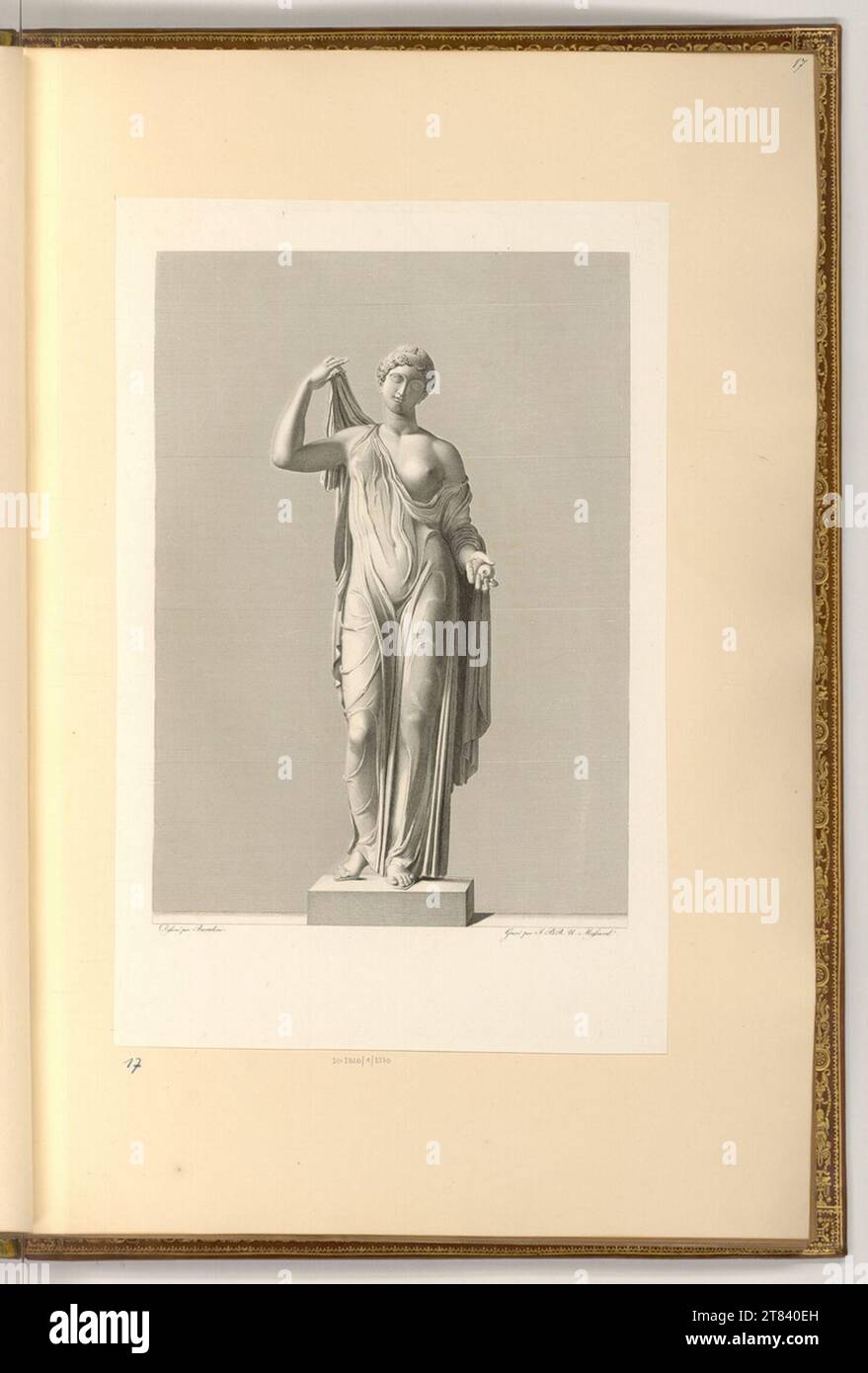 Jean-Baptiste Raphaël-Urbain Massard (Engraver) Ancient female statue. Copper engraving, etching ...