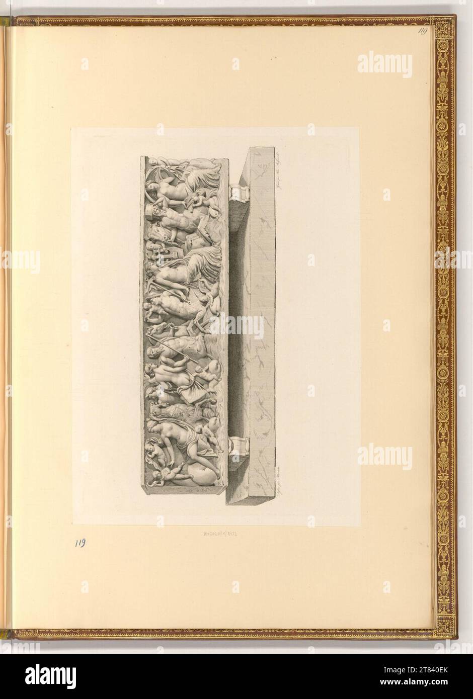 Félix Massard (Engraver) Relief with antique figures. Copper engraving ...