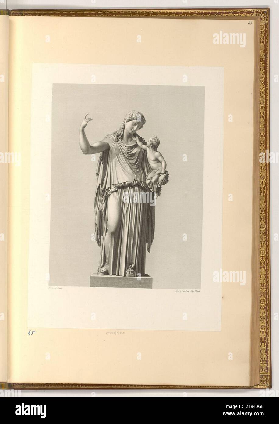 Aloys Kessler (Engraver) Ancient female statue with child. Copper engraving, etching around 1818 ...
