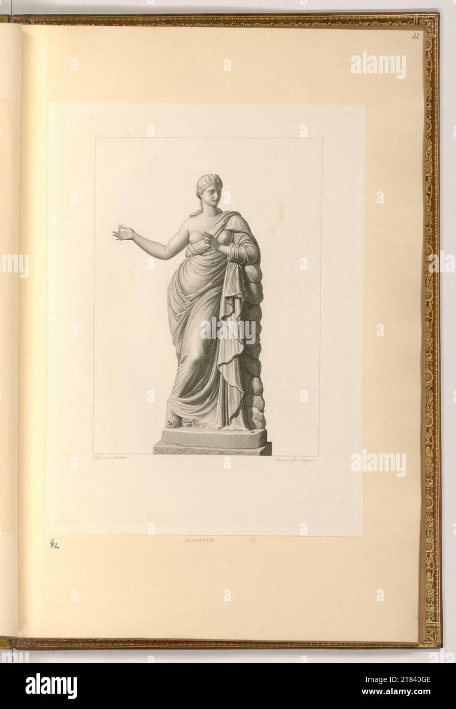 Jean Nicolas Laugier (Engraver) Ancient female statue with ring . Copper engraving, etching ...