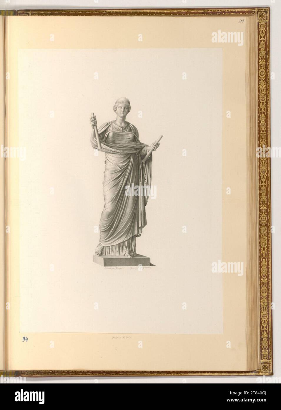 Abraham Girardet (Engraver) Ancient female statue. Copper engraving ...