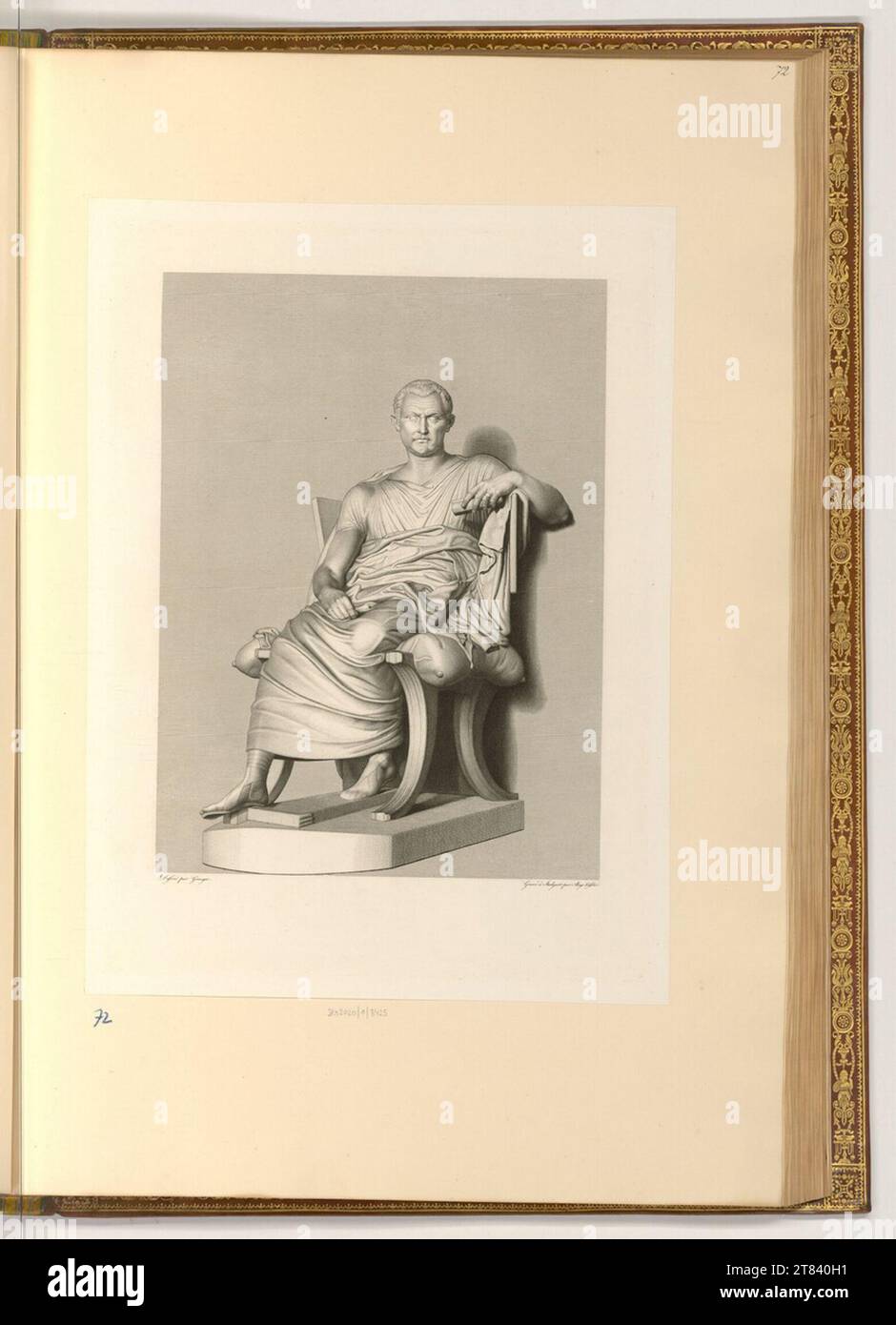 Aloys Kessler (Engraver) Ancient male statue. Copper engraving, etching ...