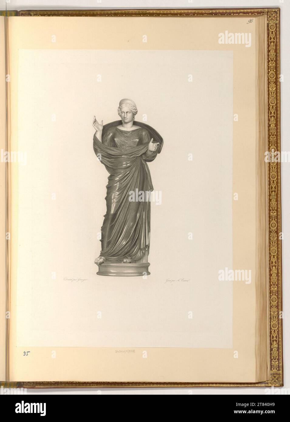 Adolphe Alexandre Joseph Caron (Engraver) Ancient female statue. Copper ...
