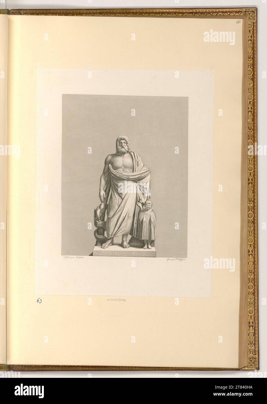 P. Bellefonds (Engraver) Heracles and Telephos as a child. Copper ...