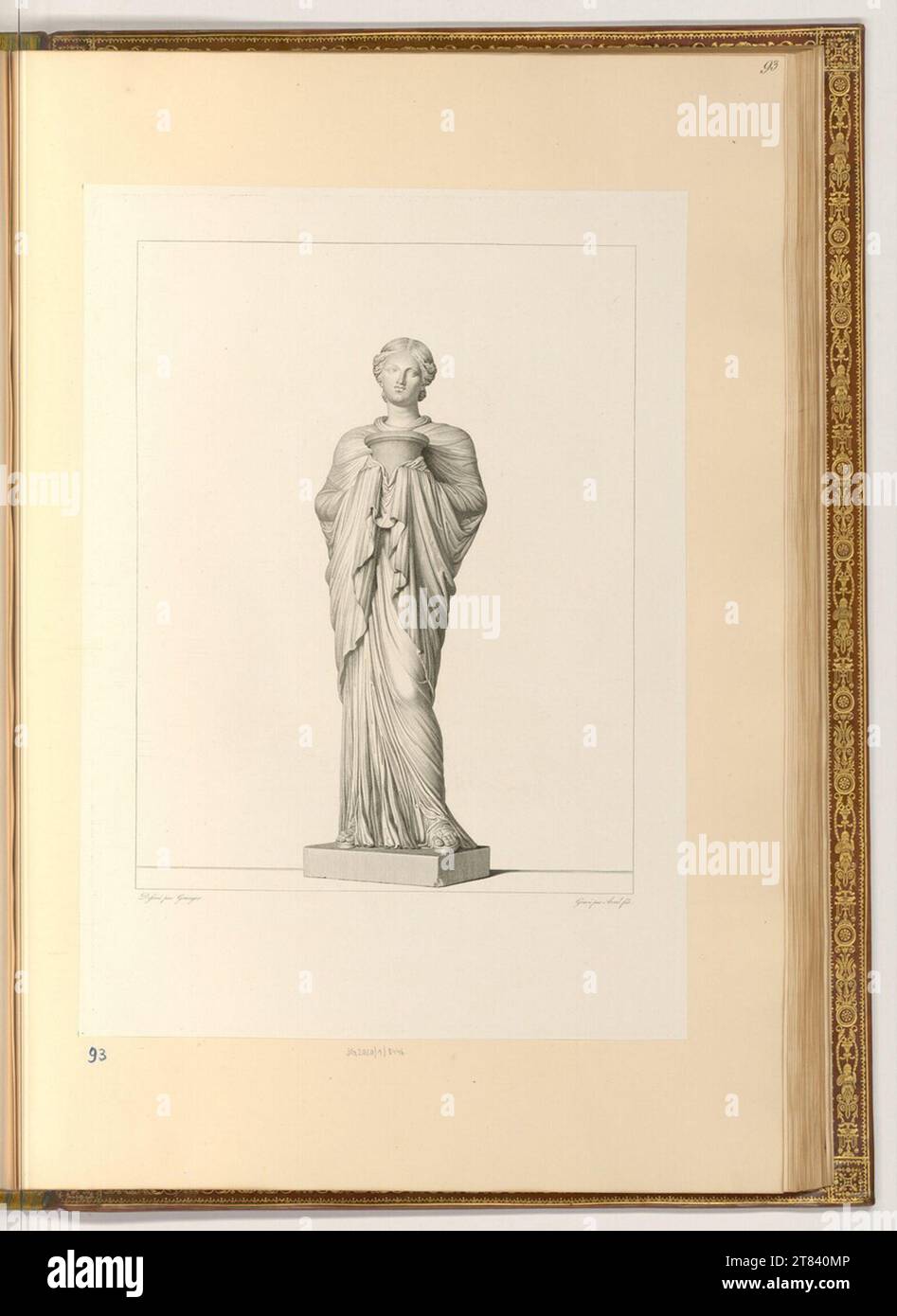 Jean Jacques Avril (Engraver) Ancient female statue. Copper engraving ...