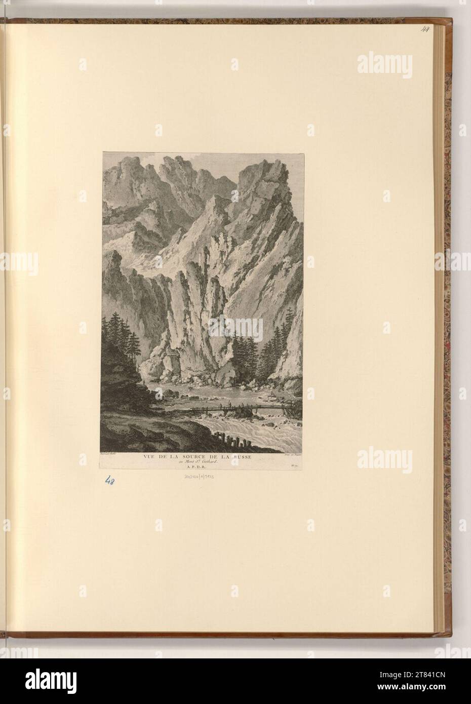 Michel Picquenot The Gotthard massif with the Reuss river. etching 1780 ...