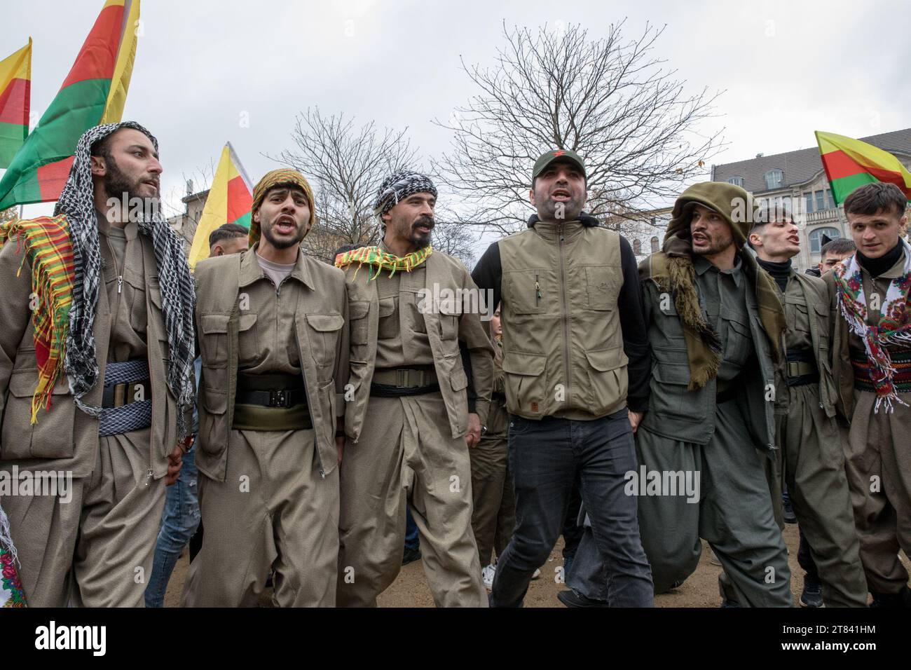 Berlin, Germany. 18th Nov, 2023. Thousands of Kurdish demonstrators ...
