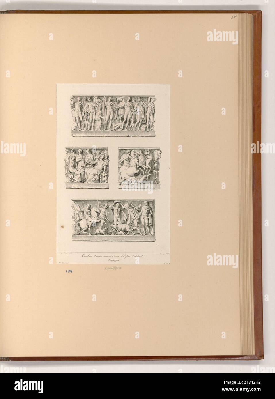 Gabriel Jacques de Saint-Aubin (Engraver) Fries of a tombstone in the ...