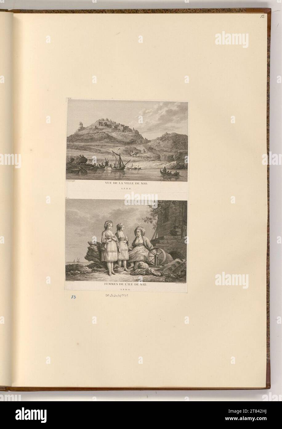 Jean-Baptiste Tilliard (Engraver) View of the city of Nio; Women of the ...