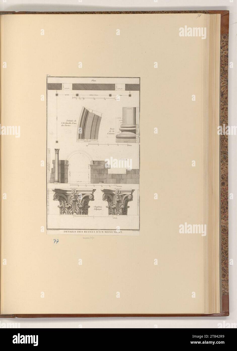 Claude René Gabriel Poulleau (Engraver) Details of the ruins of a ...