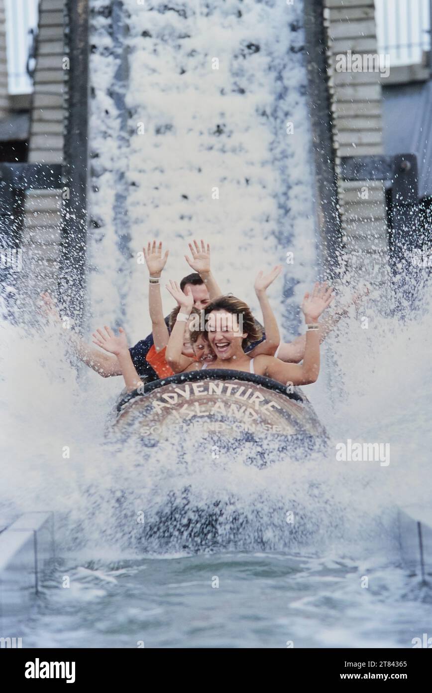 Raging River log flume, Adventure Island, Southend, Essex, England, UK ...