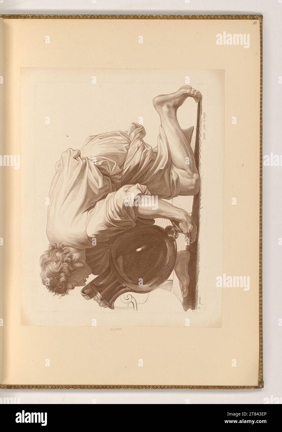 Antoine Carrée (Engraver) Kneeling youth with jug. Pencil 1780-1790 ...