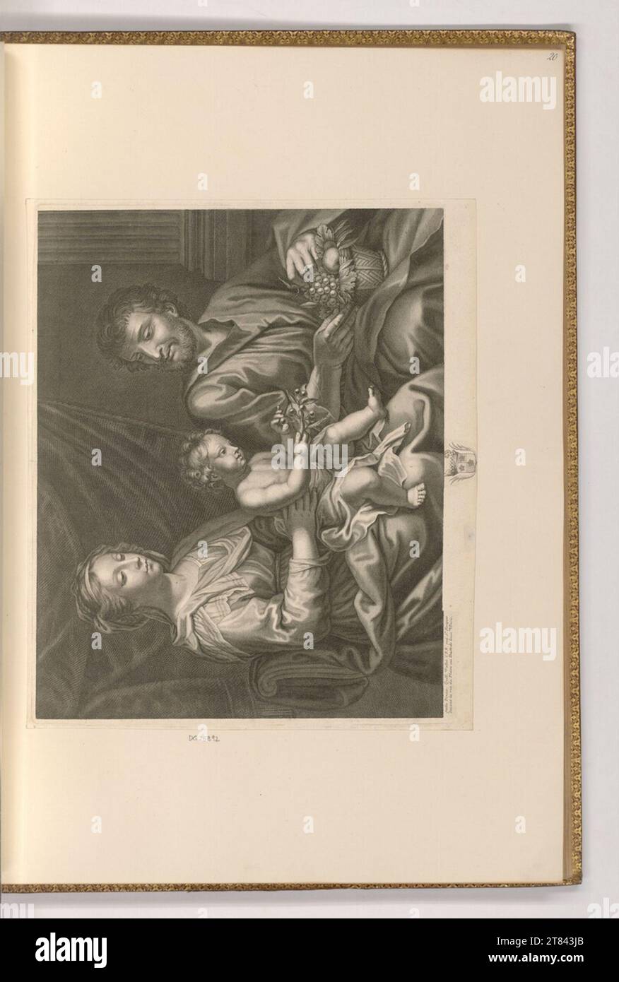 Guillaume Vallet (Engraver) Holy family. Copper engraving print 1650 ...