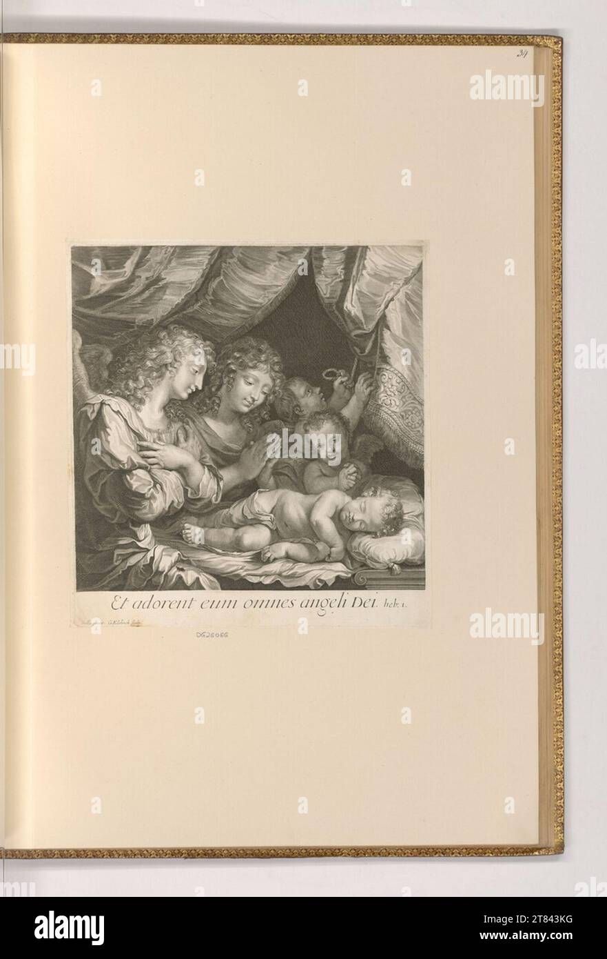 Gerard Edelinck (Engraver) The Christ child surrounded by praying ...