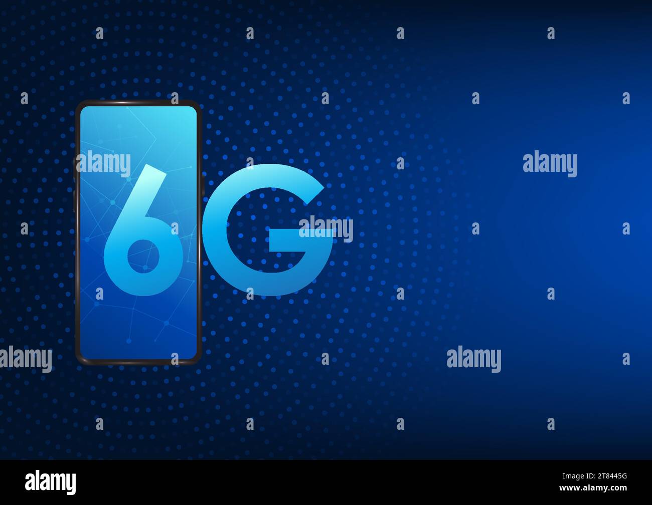 Telecommunication technology, Smartphone on the front is a 6g signal ...