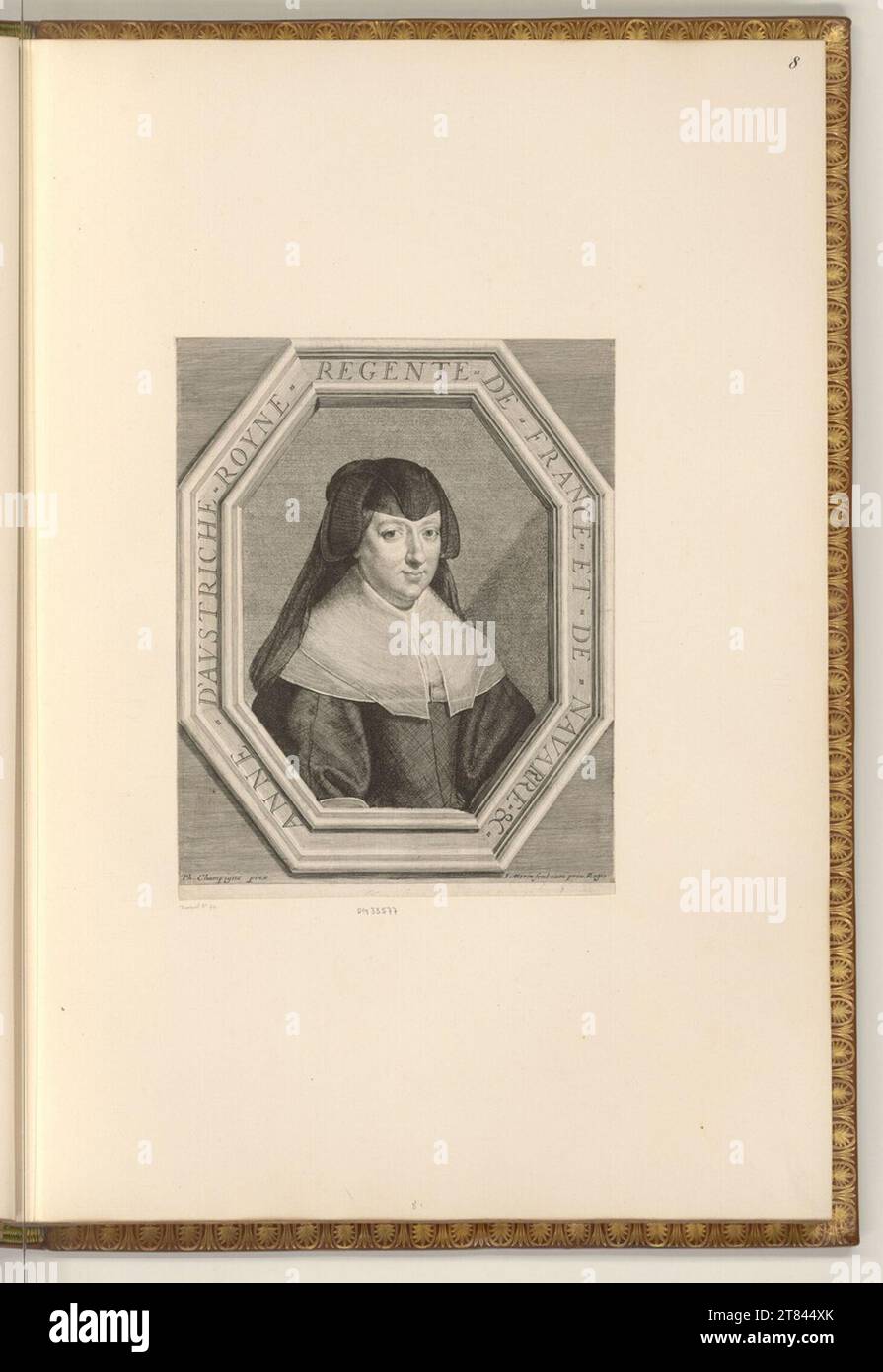 Jean Morin (Engraver) Portrait Anna of Austria in mourning clothes ...