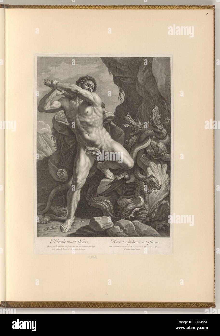 Gilles Rousselet (Engraver) Hercules kills the hydra. Copper engraving ...