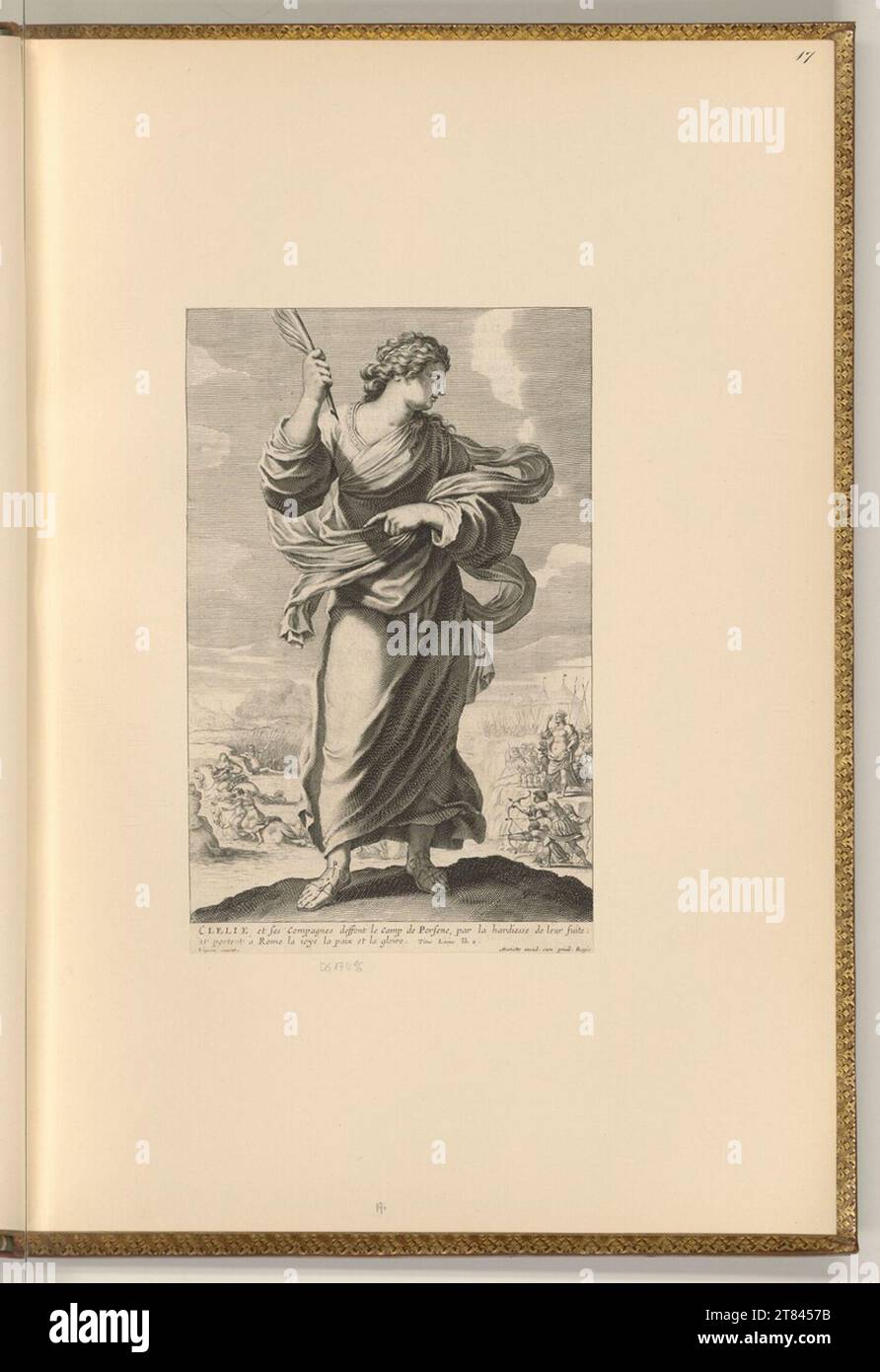 Gilles Rousselet (Engraver) Cloelia. Copper engraving, etching around ...