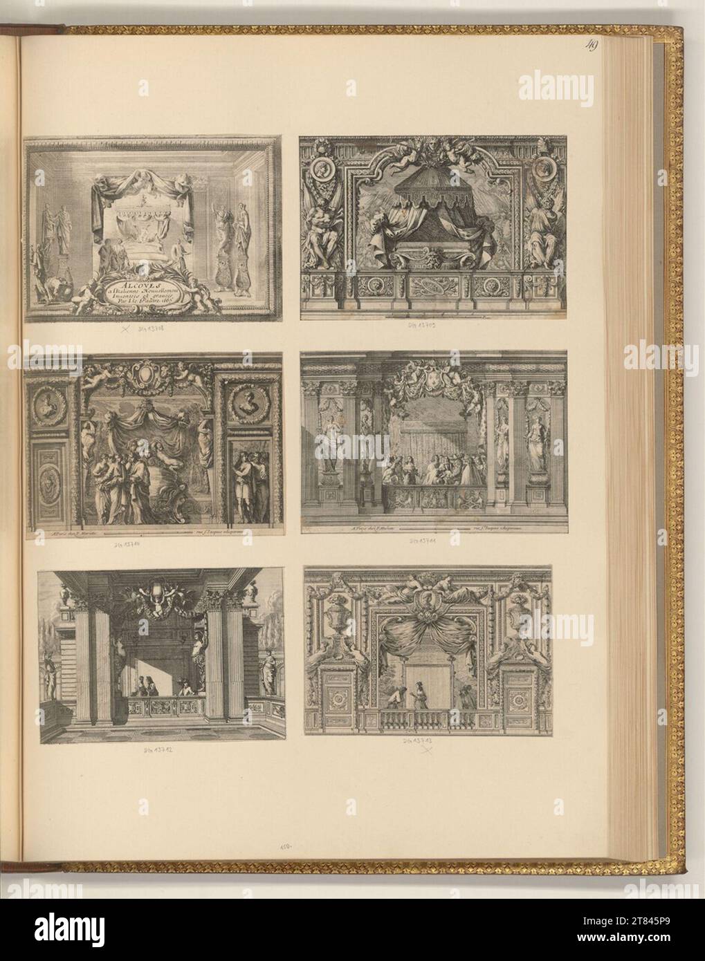 Jean Le Pautre (Ausführende r Künstler in) Interior and bed niche ...