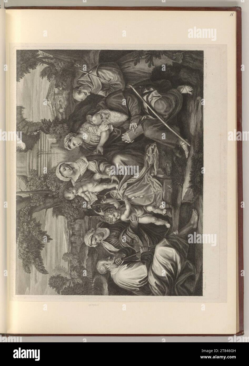Stephanus Picart (Engraver) Holy family with saints. Copper engraving ...