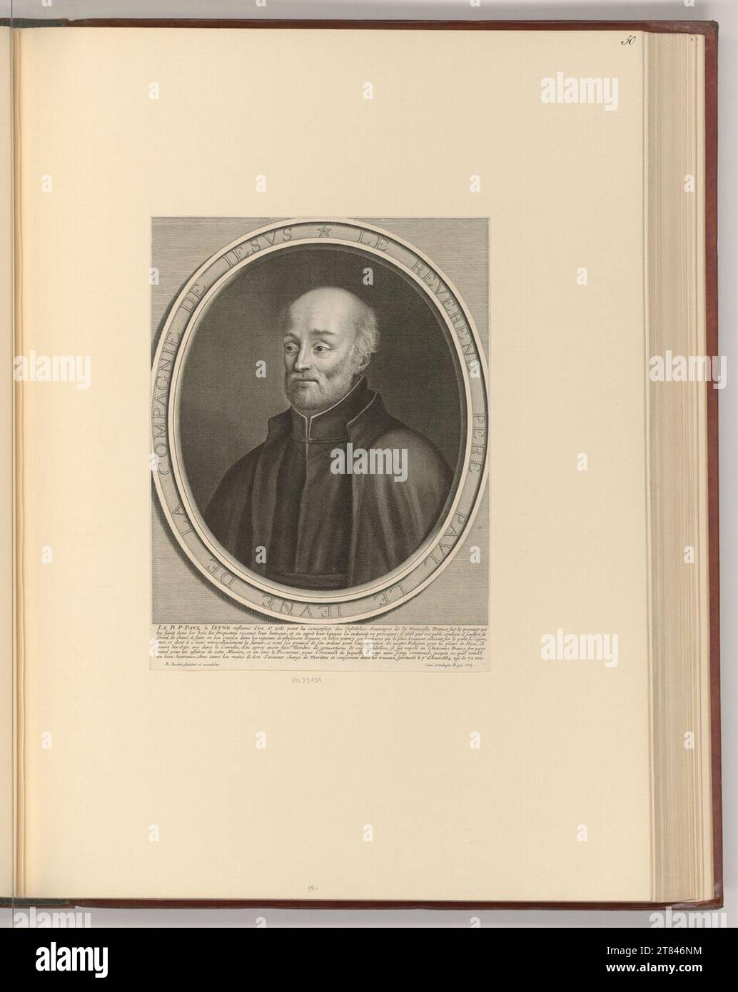 René Lochon (Engraver) Porträt Paul the young. Copper engraving print ...