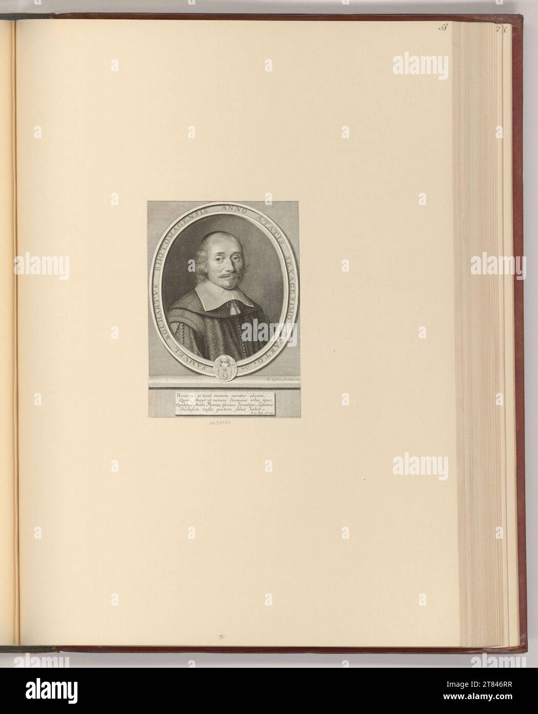 René Lochon (Engraver) Portrait Samuel Bochart. Copper engraving print ...