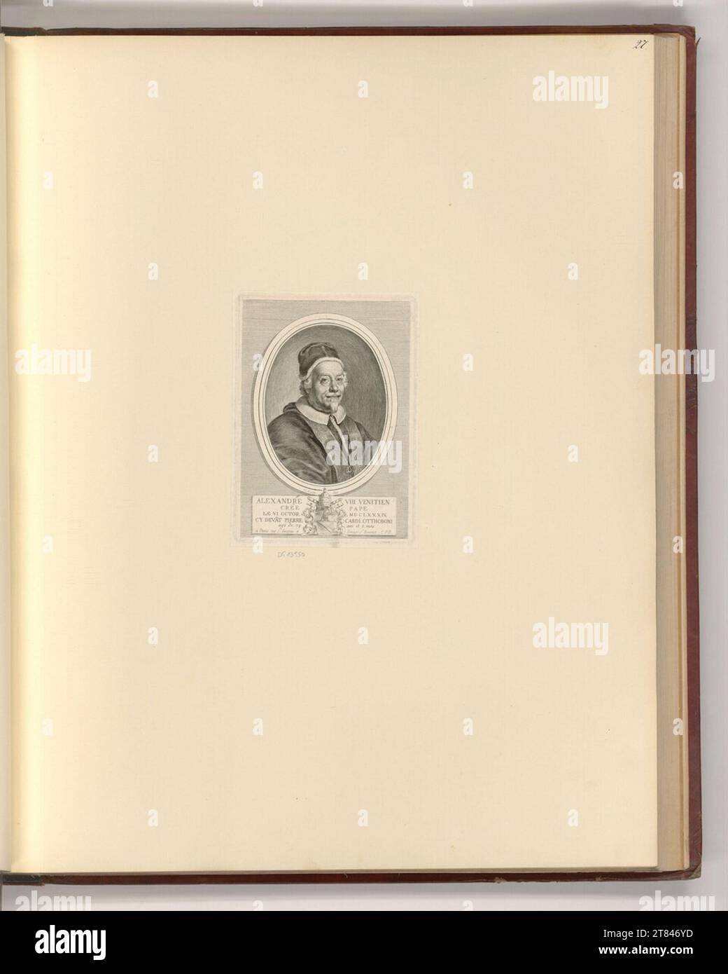 Jean Louis Roullet (Engraver) Portrait Alexander VIII .. Copper ...