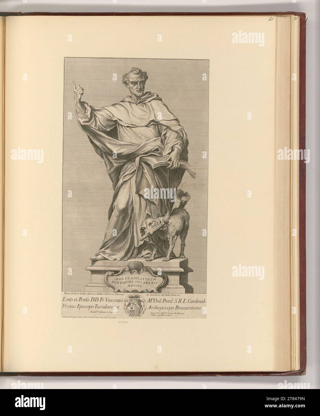 Nicolas Dorigny (Engraver) Statue of St. Dominikus. Copper engraving ...