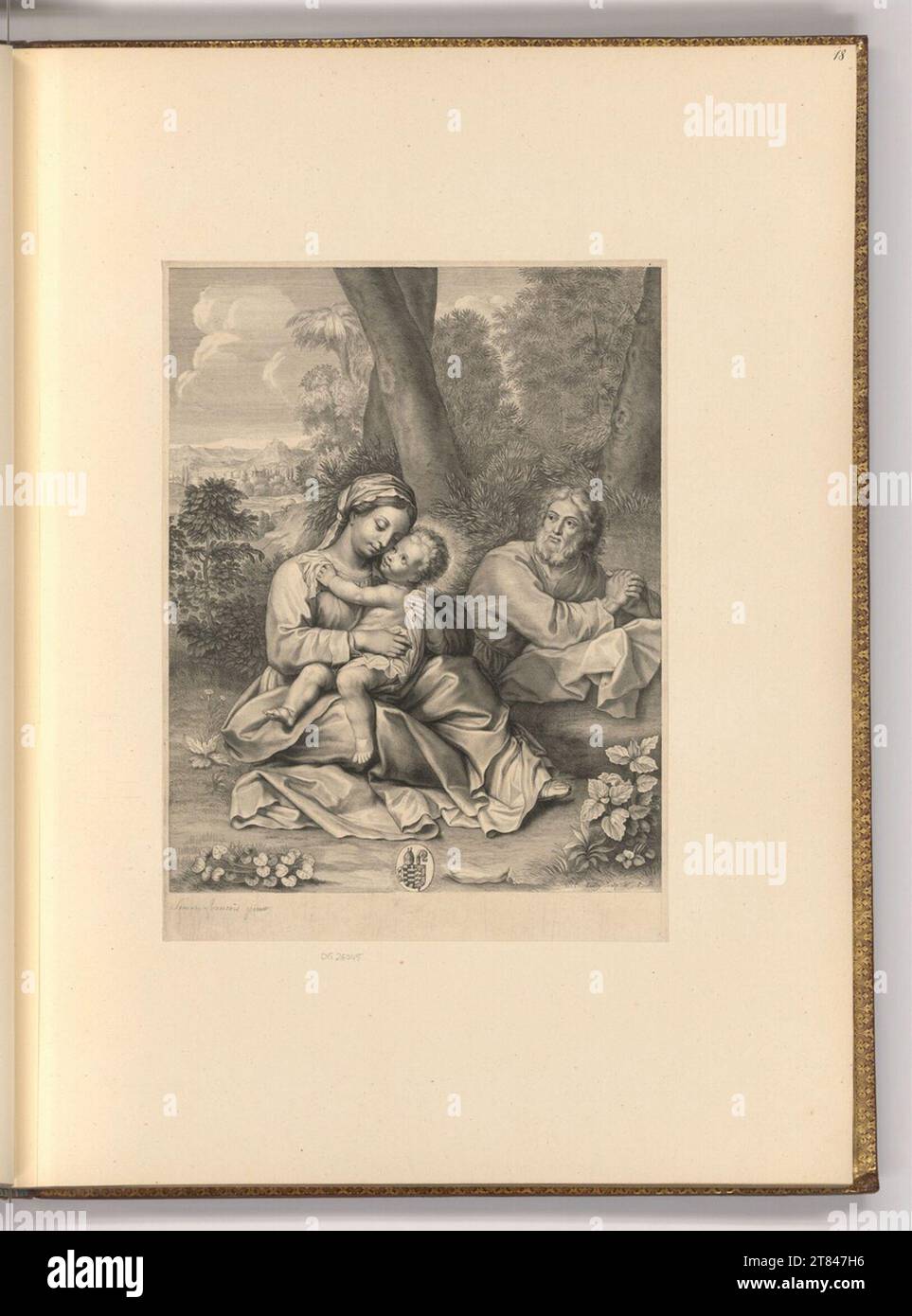 François de Poilly der Ältere (Engraver) Holy family. Copper engraving ...