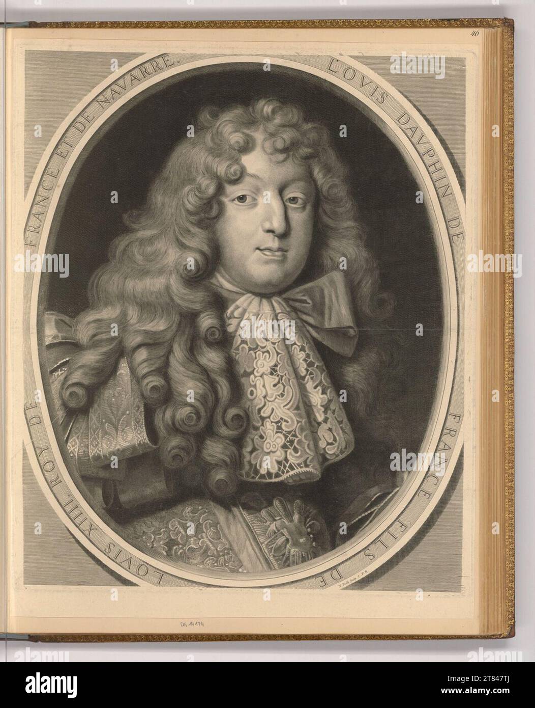 Nicolas de Poilly (Engraver) Portrait Louis, Dauphin of France. Copper ...