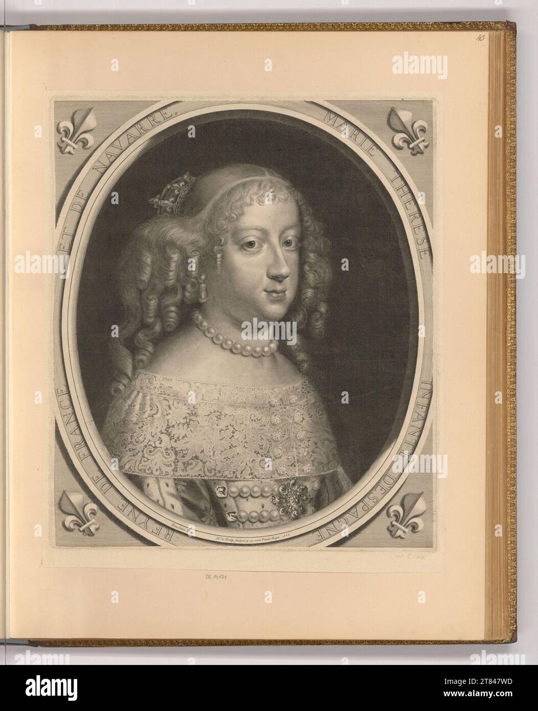 Nicolas de Poilly (Engraver) Portrait Marie-Thérèse Infante d'Espagne ...