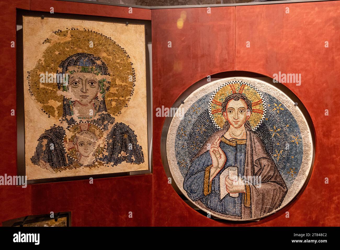 A selection of 13th/14th century mosaic fragments known as a group of ...