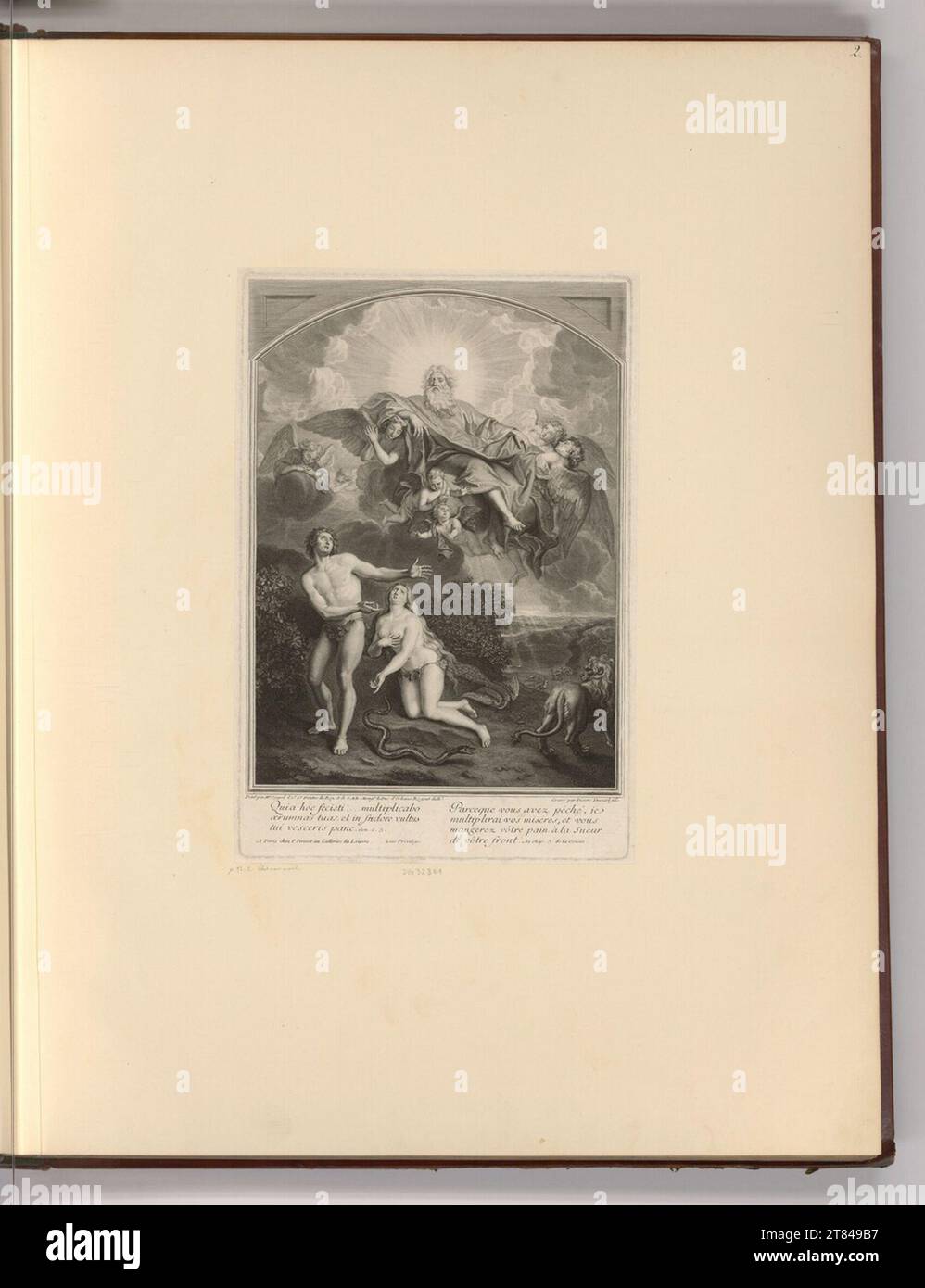 Pierre Imbert Drevet (Engraver) Adam and Eva. Copper engraving, etching ...