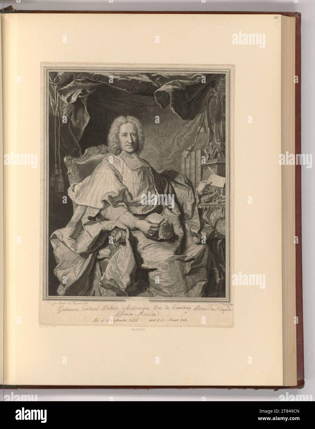 Pierre Imbert Drevet (Engraver) Portrait Guillaume Dubois. Copper ...