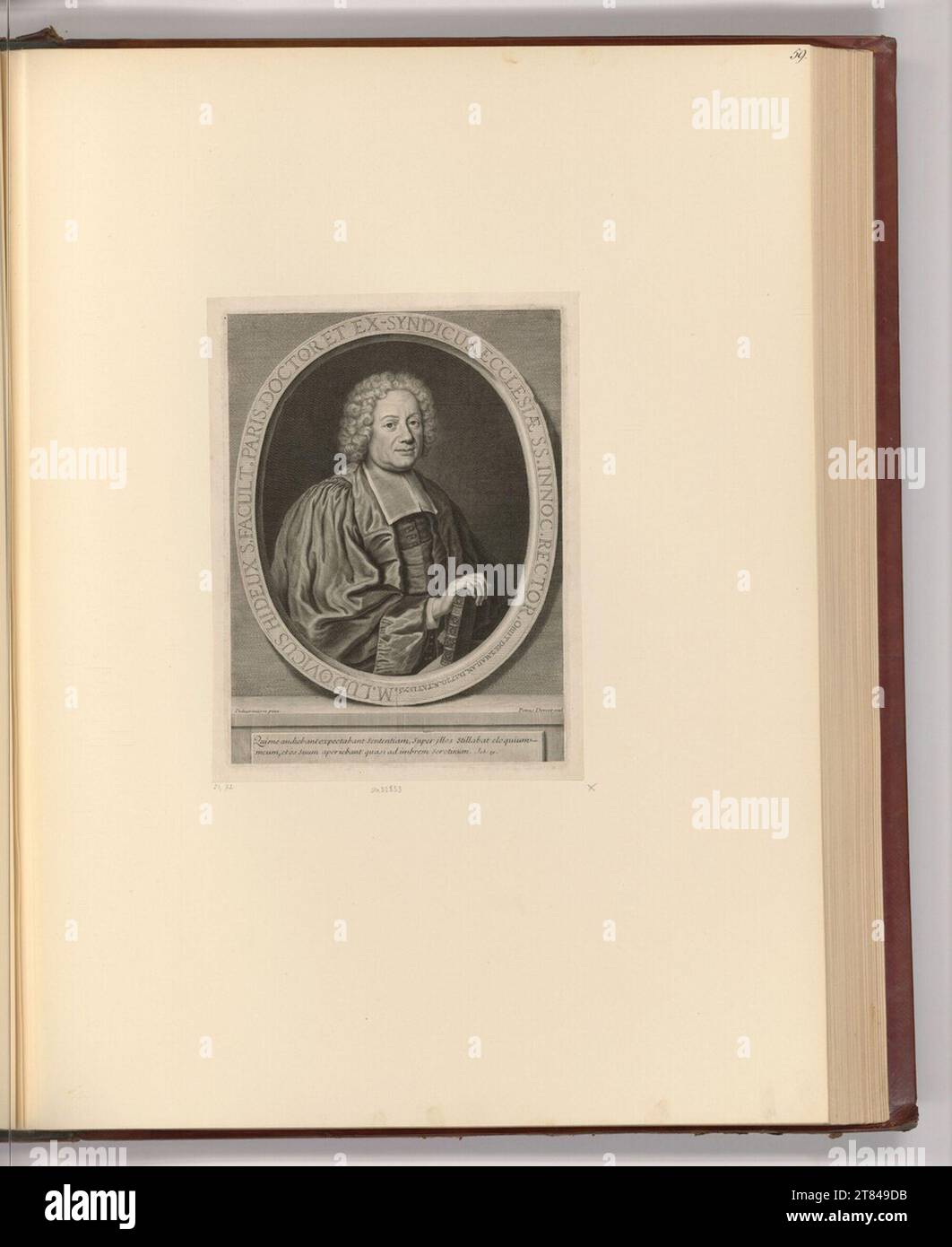 Pierre Drevet (Engraver) Porträt Louis Hideux. Copper engraving print 1680-1738 , 1680/1738 ...