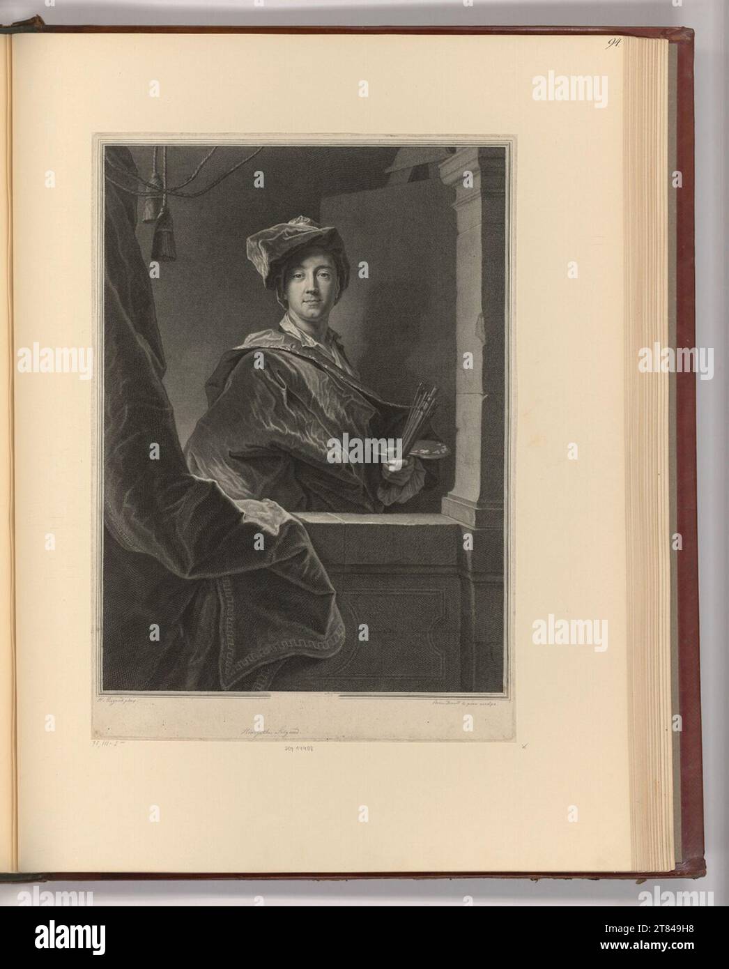 Pierre Drevet (Engraver) Portraging Hyacinthe rigaud. Copper engraving ...