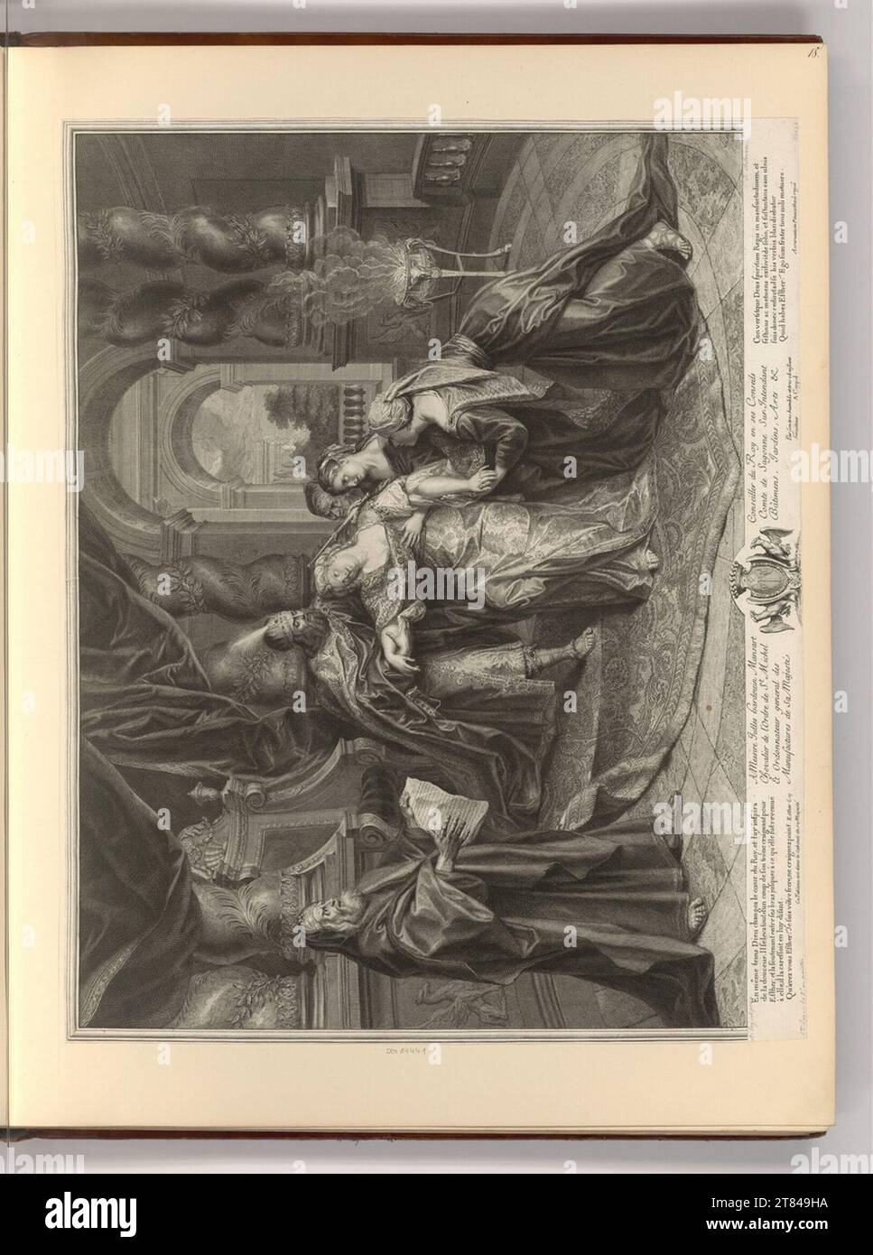 Jean Audran (Engraver) Esther vor Assuerus. Copper engraving, etching ...
