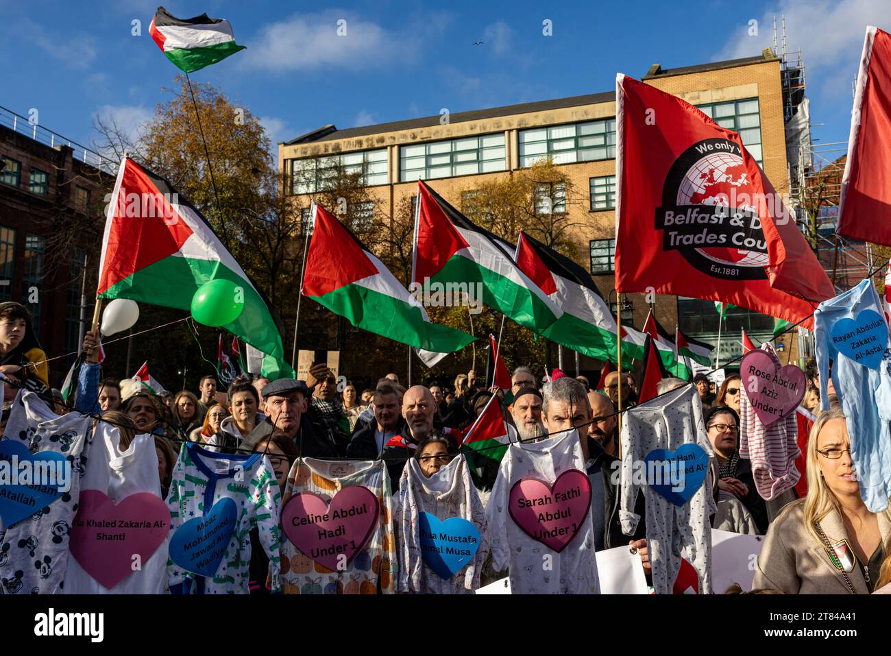 Belfast, UK. 18th Nov, 2023. Ireland-Palestine Solidarity Campaign ...