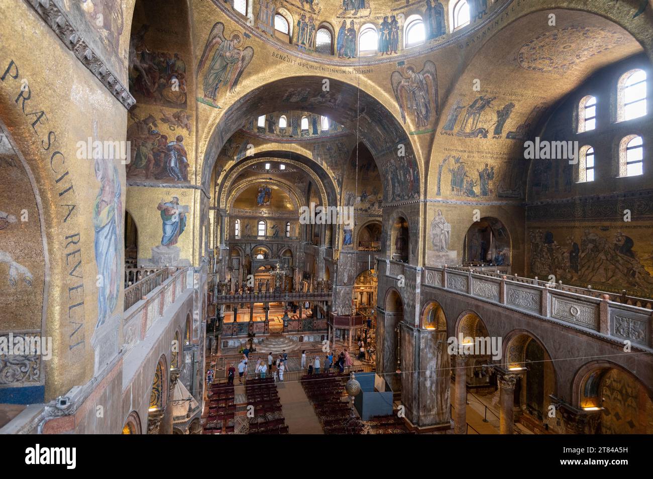 Inside the huge medieval built central Knave facing East, with three ...