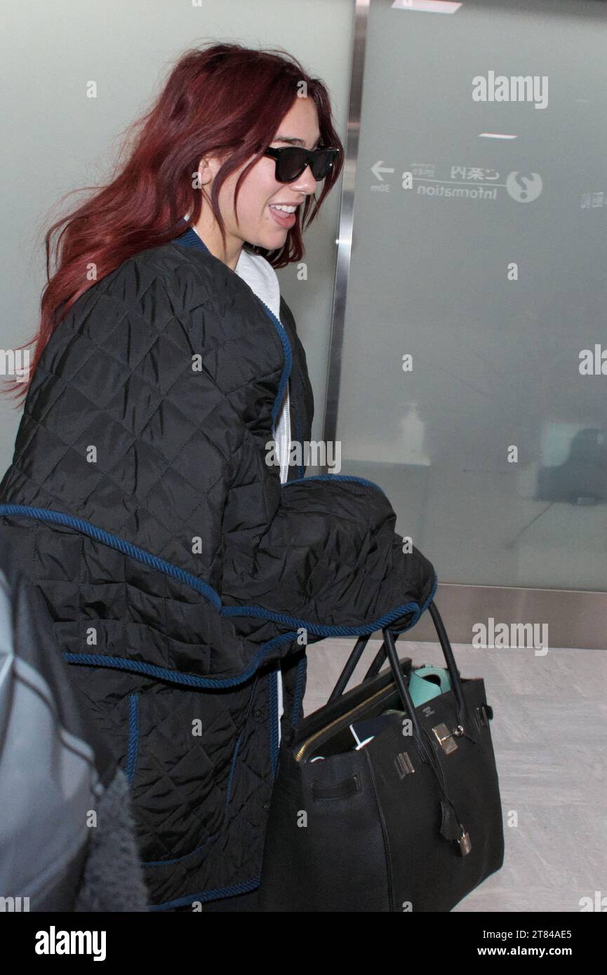 Narita, Japan. 18th Nov, 2023. Singer Dua Lipa arrives to promote her ...