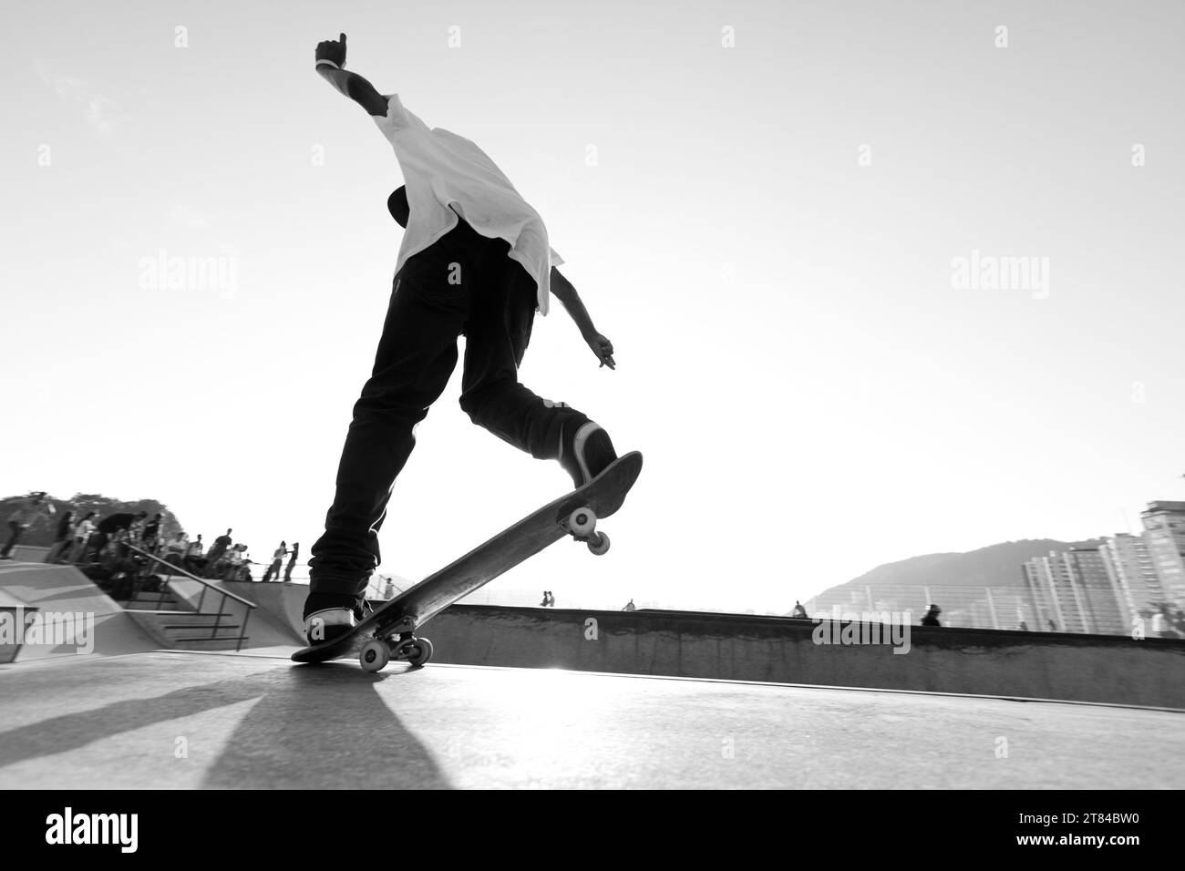 Radical Skate - skateboarding in black and white Stock Photo - Alamy