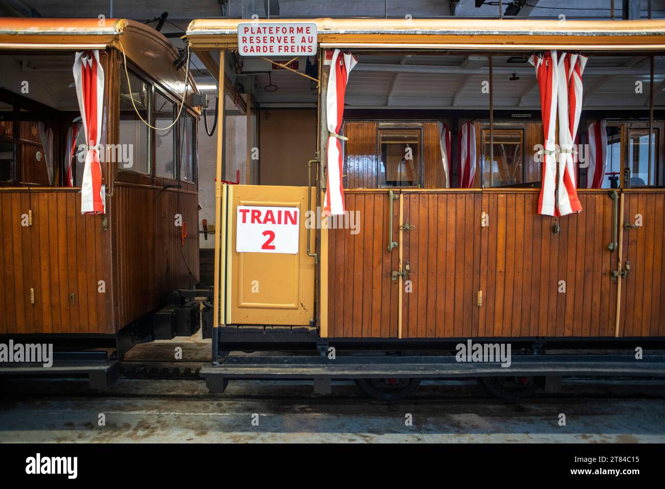 Train de la Rhune garage in Sare, France. La Rhun mountain on the ...