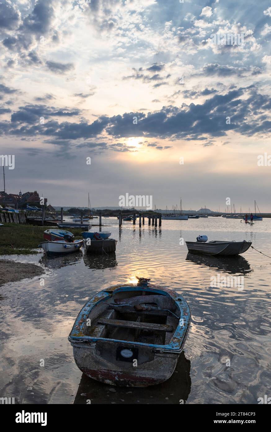 Sunset over Burnham Overy Staithe, North Norfolk Coast, East Anglia, UK ...