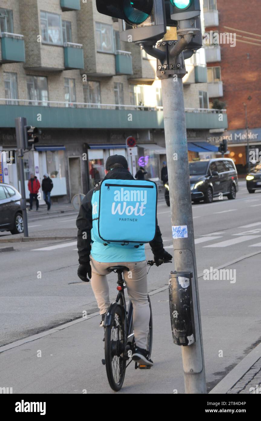 Copenhagen, Denmark /18 November 2023/. Wolt partner food delivery ...