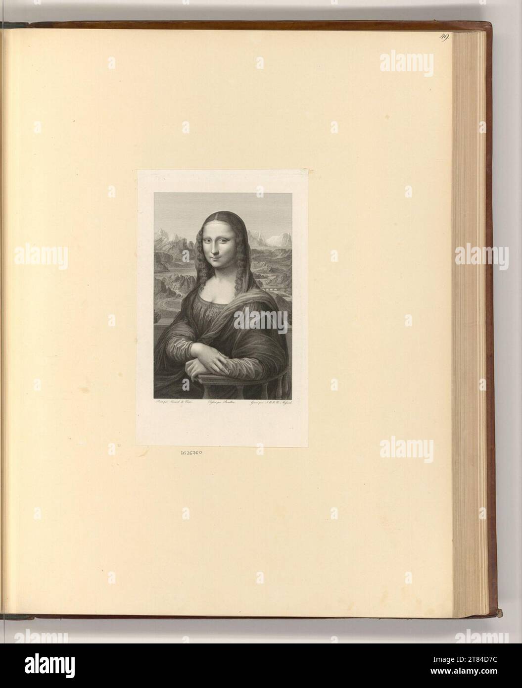 Jean-Baptiste Raphael Massard (Engraver) Mona Lisa. Copper engraving ...