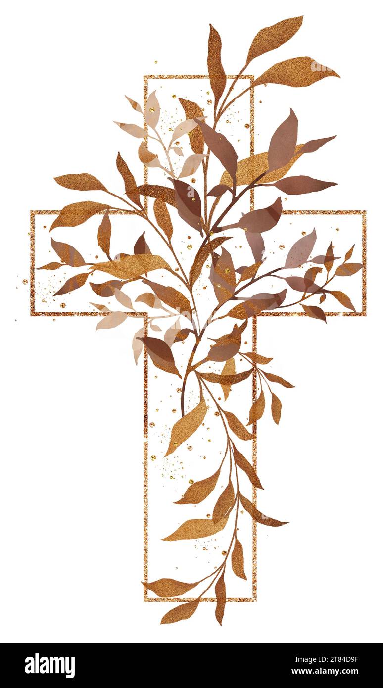 Graphic Easter Cross Clipart, Greenery Arrangements, Baptism Crosses ...